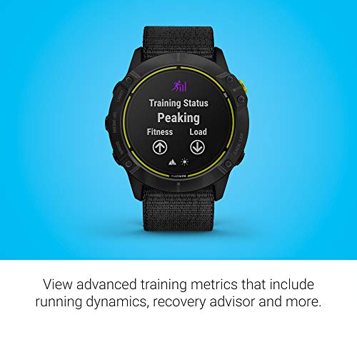 Garmin Enduro, Ultraperformance Multisport GPS Watch with Solar Charging Capabilities, Battery Life Up to 80 Hours in GPS Mode, Carbon Gray DLC Titanium with Black UltraFit Nylon Band