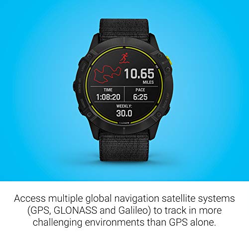 Garmin Enduro, Ultraperformance Multisport GPS Watch with Solar Charging Capabilities, Battery Life Up to 80 Hours in GPS Mode, Carbon Gray DLC Titanium with Black UltraFit Nylon Band