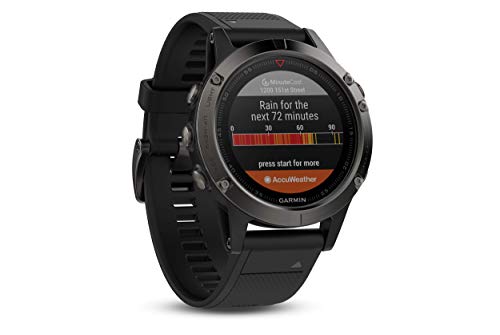 Garmin fēnix 5, Premium and Rugged Multisport GPS Smartwatch, Slate Gray/Black Band, 47 MM