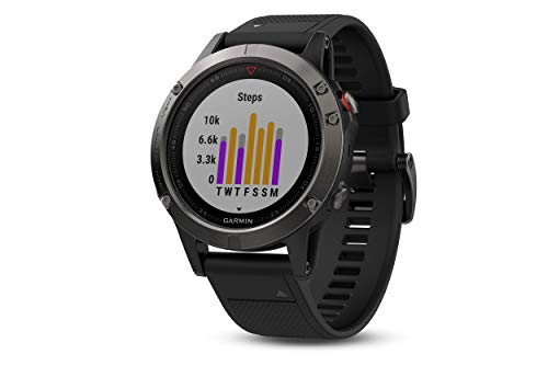 Garmin fēnix 5, Premium and Rugged Multisport GPS Smartwatch, Slate Gray/Black Band, 47 MM