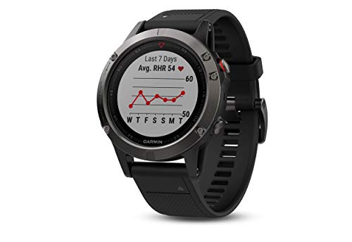 Garmin fēnix 5, Premium and Rugged Multisport GPS Smartwatch, Slate Gray/Black Band, 47 MM