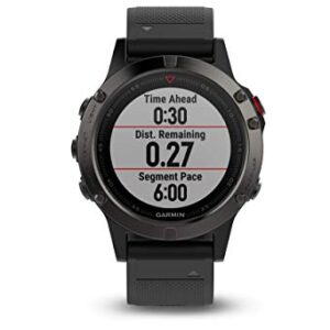 Garmin fēnix 5, Premium and Rugged Multisport GPS Smartwatch, Slate Gray/Black Band, 47 MM