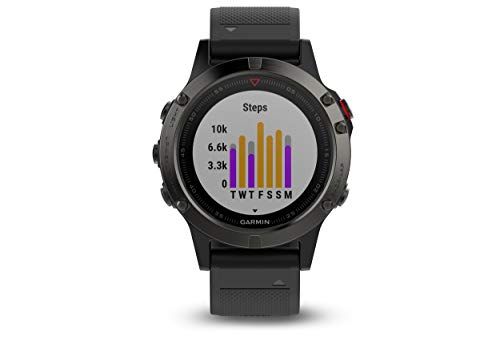 Garmin fēnix 5, Premium and Rugged Multisport GPS Smartwatch, Slate Gray/Black Band, 47 MM