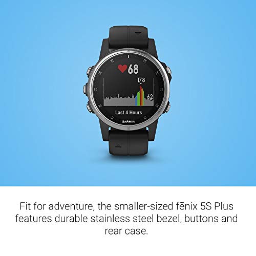 Garmin fēnix 5 Plus, Premium Multisport GPS Smartwatch, features Color Topo Maps, Heart Rate Monitoring, Music and Pay, Black/Silver (Renewed)