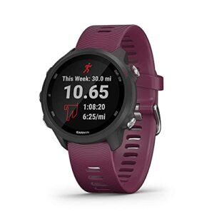 garmin forerunner 245, gps running smartwatch with advanced dynamics, berry (renewed)