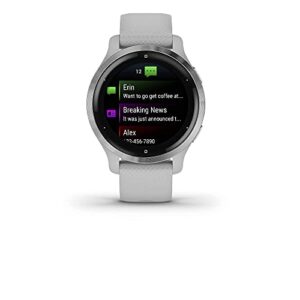 Garmin Venu 2S, Smaller-Sized GPS Smartwatch with Advanced Health Monitoring and Fitness Features, Silver Bezel with Light Gray Case and Silicone Band, (010-02429-02) (Renewed)