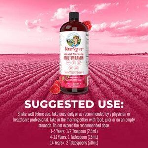 Multivitamin Multimineral for Women & Men by MaryRuth's | No Added Sugar | Vegan Liquid Vitamins for Adults & Kids | Immune Support, Bone Health, Energy Drink | Raspberry Flavor | 32 Fl Oz