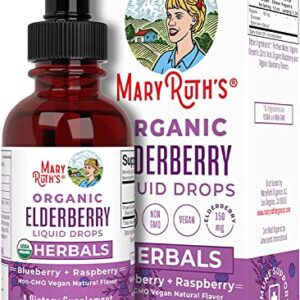 Elderberry Syrup by MaryRuth's | USDA Organic | Black Elderberry Liquid Drops for Immune Support | Sambucus Elderberry for Overall Health | Vegan | Non-GMO | Gluten Free | 30 Servings