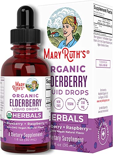 Elderberry Syrup by MaryRuth's | USDA Organic | Black Elderberry Liquid Drops for Immune Support | Sambucus Elderberry for Overall Health | Vegan | Non-GMO | Gluten Free | 30 Servings