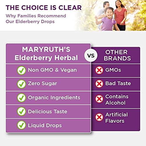 Elderberry Syrup by MaryRuth's | USDA Organic | Black Elderberry Liquid Drops for Immune Support | Sambucus Elderberry for Overall Health | Vegan | Non-GMO | Gluten Free | 30 Servings