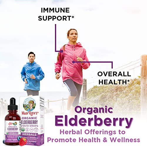 Elderberry Syrup by MaryRuth's | USDA Organic | Black Elderberry Liquid Drops for Immune Support | Sambucus Elderberry for Overall Health | Vegan | Non-GMO | Gluten Free | 30 Servings