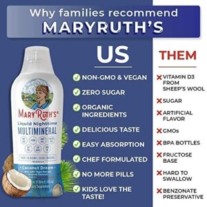 Liquid Multivitamin & Liquid Multimineral Bundle by MaryRuth’s | Vegan Vitamin A, B, C, D3, E & Amino Acids | Vitamins for Immune Support, Digestion, Focus & Energy | Magnesium, Calcium & MSM Supplem