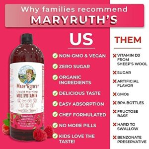 Liquid Multivitamin & Liquid Multimineral Bundle by MaryRuth’s | Vegan Vitamin A, B, C, D3, E & Amino Acids | Vitamins for Immune Support, Digestion, Focus & Energy | Magnesium, Calcium & MSM Supplem