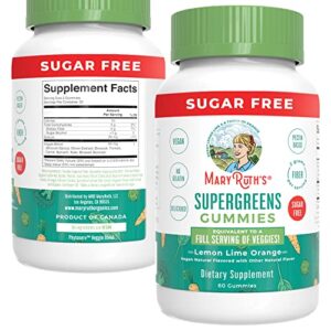 maryruth’s super greens gummies | sugar free | super greens powder in a gummy | 8 greens gummies with a full serving of veggies for adult & kids age 4+ | 2g fiber per serving | vegan | 60 count