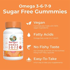 Vegan Omega 3 6 7 9 Gummies by MaryRuth's | Up to 4 Month Supply | Omega 3 Supplement with Flaxseed Oil | Omega 3 Gummies for Heart Health | No Fish Taste | Non-GMO | 120 Count