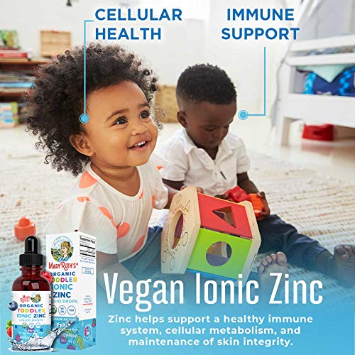 Toddler Liquid Ionic Zinc with Organic Glycerin by MaryRuth's, Zinc Sulfate for Immune Support, Vegan, Formulated for Ages 1-3, 1 Month Supply, 2 Fl Oz