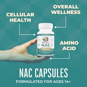 MaryRuth's NAC Supplement N-Acetyl Cysteine | 2 Month Supply | NAC 1000mg per serving | Vegan | Non-GMO | Gluten Free | 120 Count