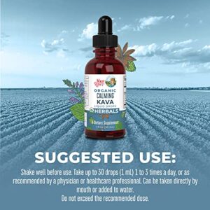 Kava Kava Root by MaryRuth's | Sugar Free | USDA Organic Calming Kava Liquid Drops | Support Sleep, Calm, and Stress Relief | Vegan | Non-GMO | Gluten Free | 60 Servings