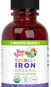 Kids Multivitamin Gummies & Liquid Iron for Children Ages 1-3 Bundle by MaryRuth | Made with Organic Ingredients | Immune Support | Iron Supplement for Toddlers | Vegan | Non-GMO | Gluten Free.