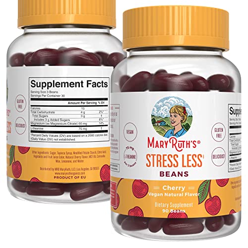 Stress Relief Vita-Beans for Adults & Adult Sleep Gummies NO Melatonin Bundle by MaryRuth's | Magnesium & L-Theanine | Natural Calm, Relaxation, Stress and Mood Support | NO Melatonin | Sleep Support