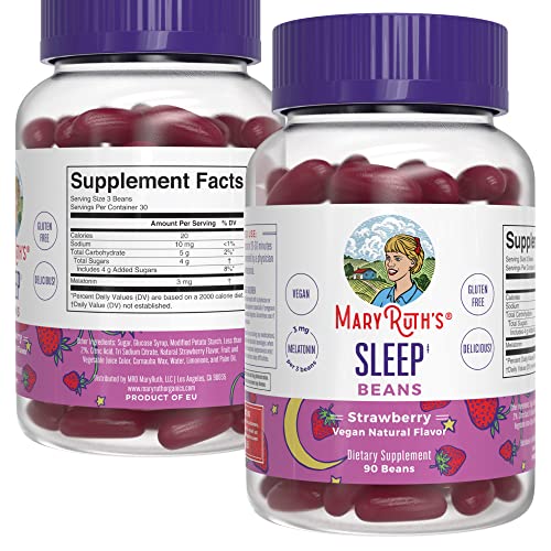 MaryRuth's Melatonin Vita-Beans for Adults | Relaxation & Sleep Support for Ages 14+ | Vegan | Non-GMO | Gluten Free | 90 Count