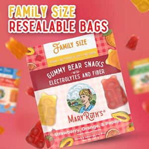 MaryRuth's Gummy Bears Snacks | Delicious Gummies with Electrolytes and Fiber | Gummy Candy Made with Organic Cane Sugar | Variety Pack | Vegan | Gluten Free | Non-GMO | Family Size | 240g