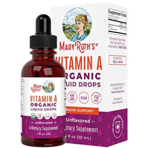 maryruth’s usda organic vitamin a liquid drops | 3 month supply | immune support, eye health, skin health for ages 14+ | 750mcg per serving | sugar free | vegan | non-gmo | gluten free | 1oz