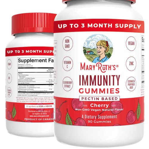 Stress Relief Vita-Beans for Adults & 5-in-1 Immunity Gummies Cherry Bundle by MaryRuth's | Magnesium Citrate & L-Theanine | Natural Calm, Relaxation, Stress and Mood Support | Immune Support