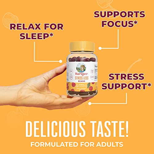 Stress Relief Vita-Beans for Adults & 5-in-1 Immunity Gummies Cherry Bundle by MaryRuth's | Magnesium Citrate & L-Theanine | Natural Calm, Relaxation, Stress and Mood Support | Immune Support