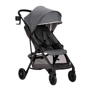 Evenflo Aero Ultra-Lightweight Stroller, Self-Standing Compact Folding Design, 2 Mesh in-Seat Pockets, Large Storage Basket, Flex-Hold Parent Cup-Holder, 50-Pound Capacity, Easy Storage, Dove Gray