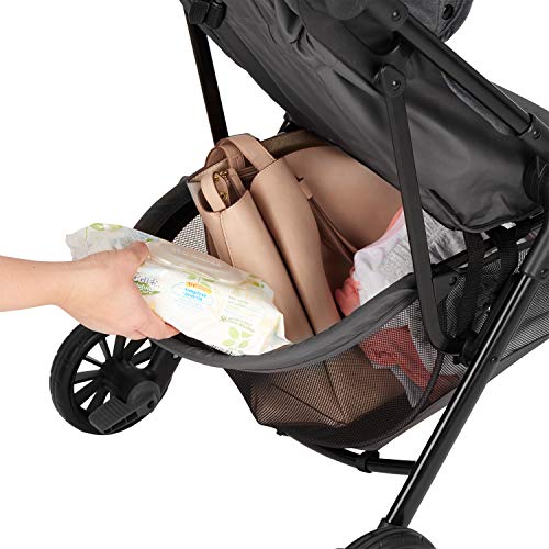 Evenflo Aero Ultra-Lightweight Stroller, Self-Standing Compact Folding Design, 2 Mesh in-Seat Pockets, Large Storage Basket, Flex-Hold Parent Cup-Holder, 50-Pound Capacity, Easy Storage, Dove Gray