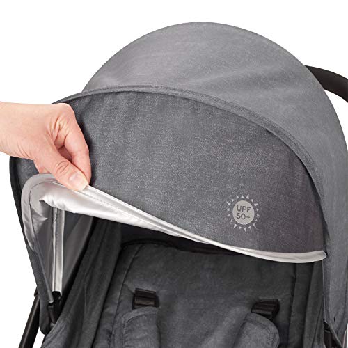 Evenflo Aero Ultra-Lightweight Stroller, Self-Standing Compact Folding Design, 2 Mesh in-Seat Pockets, Large Storage Basket, Flex-Hold Parent Cup-Holder, 50-Pound Capacity, Easy Storage, Dove Gray