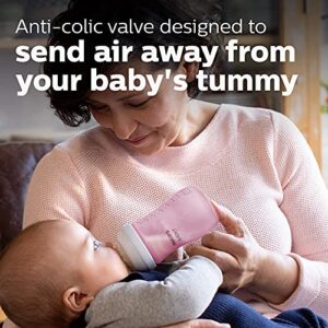 Philips Avent Natural Baby Bottle with Natural Response Nipple, Pink Baby Gift Set with Snuggle, SCD838/03