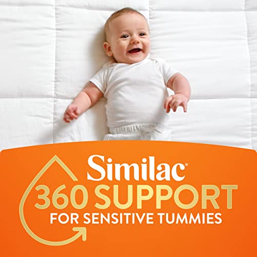 Similac 360 Total Care Sensitive Infant Formula, with 5 HMO Prebiotics, for Fussiness & Gas Due to Lactose Sensitivity, Non-GMO, Baby Formula, Ready-to-Feed 32-fl-oz Bottle (Pack of 6)