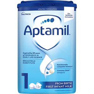 aptamil stage 1, no. 1 baby formula in europe, milk based powder infant formula with dha, omega 3 & prebiotics, 1.76 pound (pack of 1)