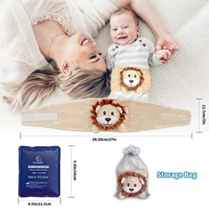 Baby Colic, Gas and Upset Stomach Relief, Baby Heated Tummy Wrap, Infant Swaddling Belly Belt with Soothing Warmth (Lion)