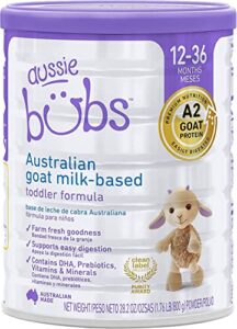 aussie bubs australian goat milk-based toddler formula, for kids 12-36 months, made with fresh goat milk, 28.2 oz