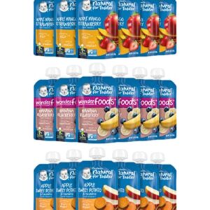 Gerber Baby Food Pouches, Toddler 12+ Months, Assorted Fruit Variety Pack, 3.5 Ounce (Set of 18)