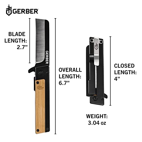 Gerber Gear 31-003731 Quadrant Pocket Folding Knife, with Pocket Clip, EDC Gear, 2.7 Inch Blade, Bamboo