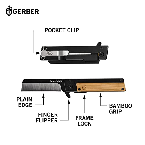 Gerber Gear 31-003731 Quadrant Pocket Folding Knife, with Pocket Clip, EDC Gear, 2.7 Inch Blade, Bamboo