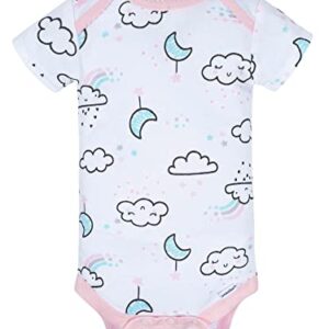 Gerber Baby 8-Pack Short Sleeve Onesies Bodysuits, Clouds, 0-3 Months