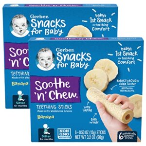 Gerber Soothe n Chew Teething Sticks, Banana, 6 CT