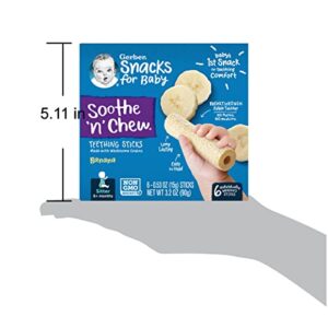 Gerber Soothe n Chew Teething Sticks, Banana, 6 CT