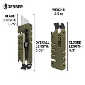 Gerber Gear 31-003743 Prybrid Utility Knife with Pry bar, Multitool Pocket Knife with Retractable Blade,EDC Gear, Green