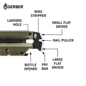 Gerber Gear 31-003743 Prybrid Utility Knife with Pry bar, Multitool Pocket Knife with Retractable Blade,EDC Gear, Green