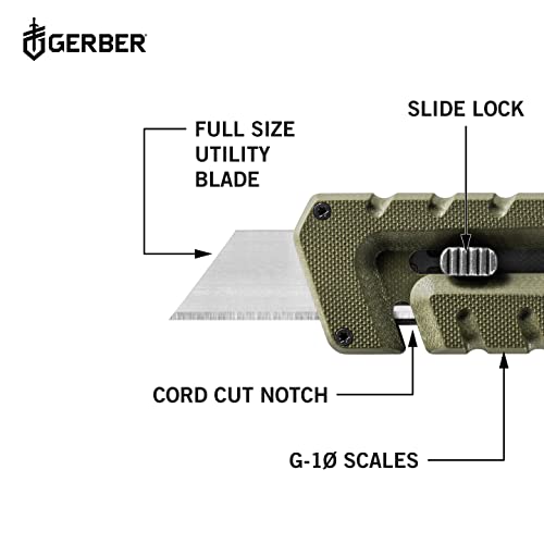 Gerber Gear 31-003743 Prybrid Utility Knife with Pry bar, Multitool Pocket Knife with Retractable Blade,EDC Gear, Green