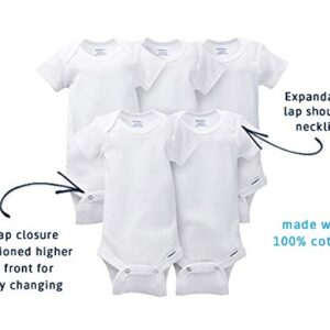 Gerber Baby 8-Pack Short Sleeve Onesies Bodysuits, Solid White, 0-3 Months