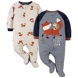 gerber baby boys 2-pack sleep ‘n play blue fox 0-3 months