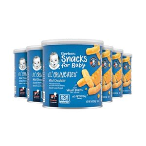 gerber snacks for baby lil crunchies, mild cheddar, 1.48 ounce (pack of 6)