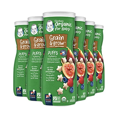 Gerber Baby Snacks Organic Puffs, Fig Berry, 1.48 Ounce (Pack of 6)